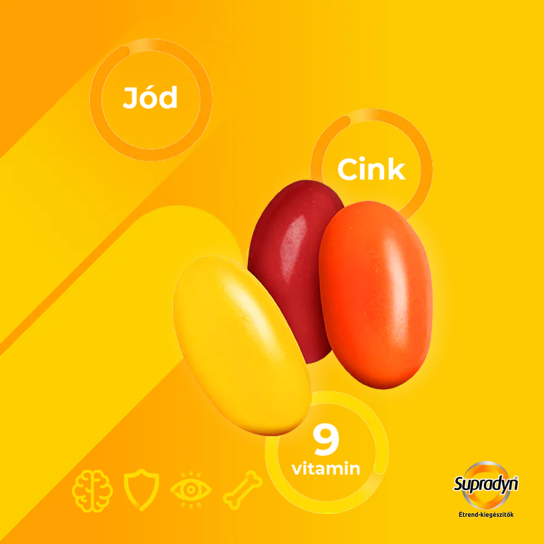 Supradyn Kids Complex gyümölcs ízű rágható zselé cukorbevonattal | myPharma
